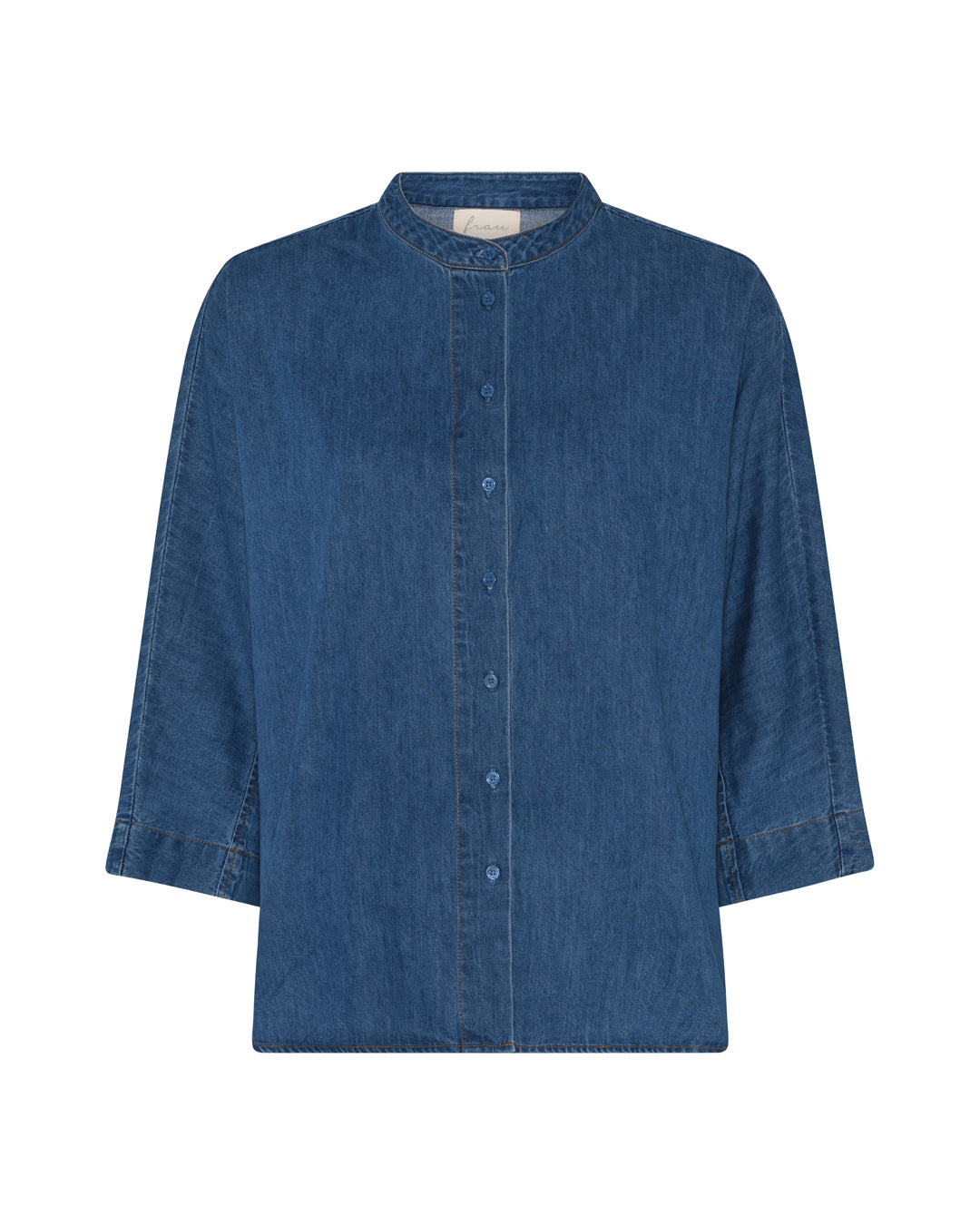 Seoul kort denim skjorte - Medium blue denim